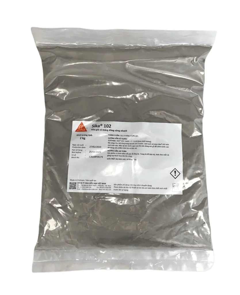 Sika 102 - Vữa chống thấm đông cứng nhanh, sử dụng để ngăn nước rò rỉ ...